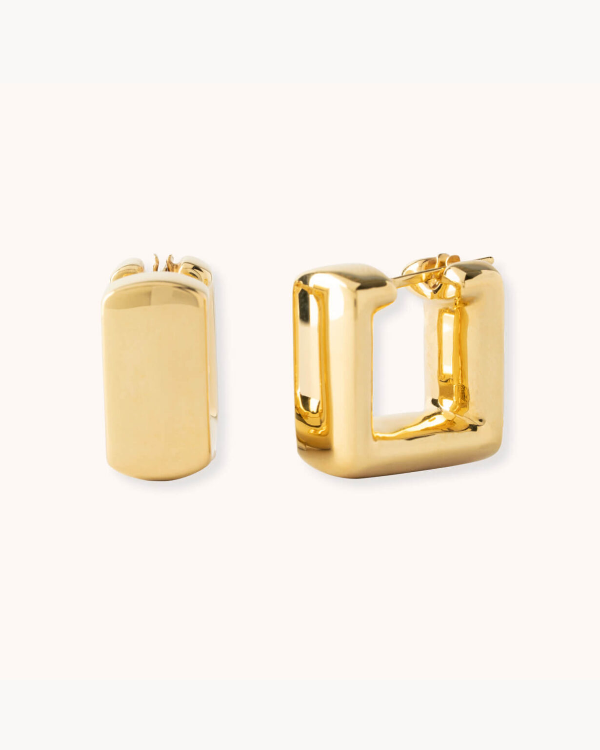 Square Statement Hoops - The Gold Boutique Florence